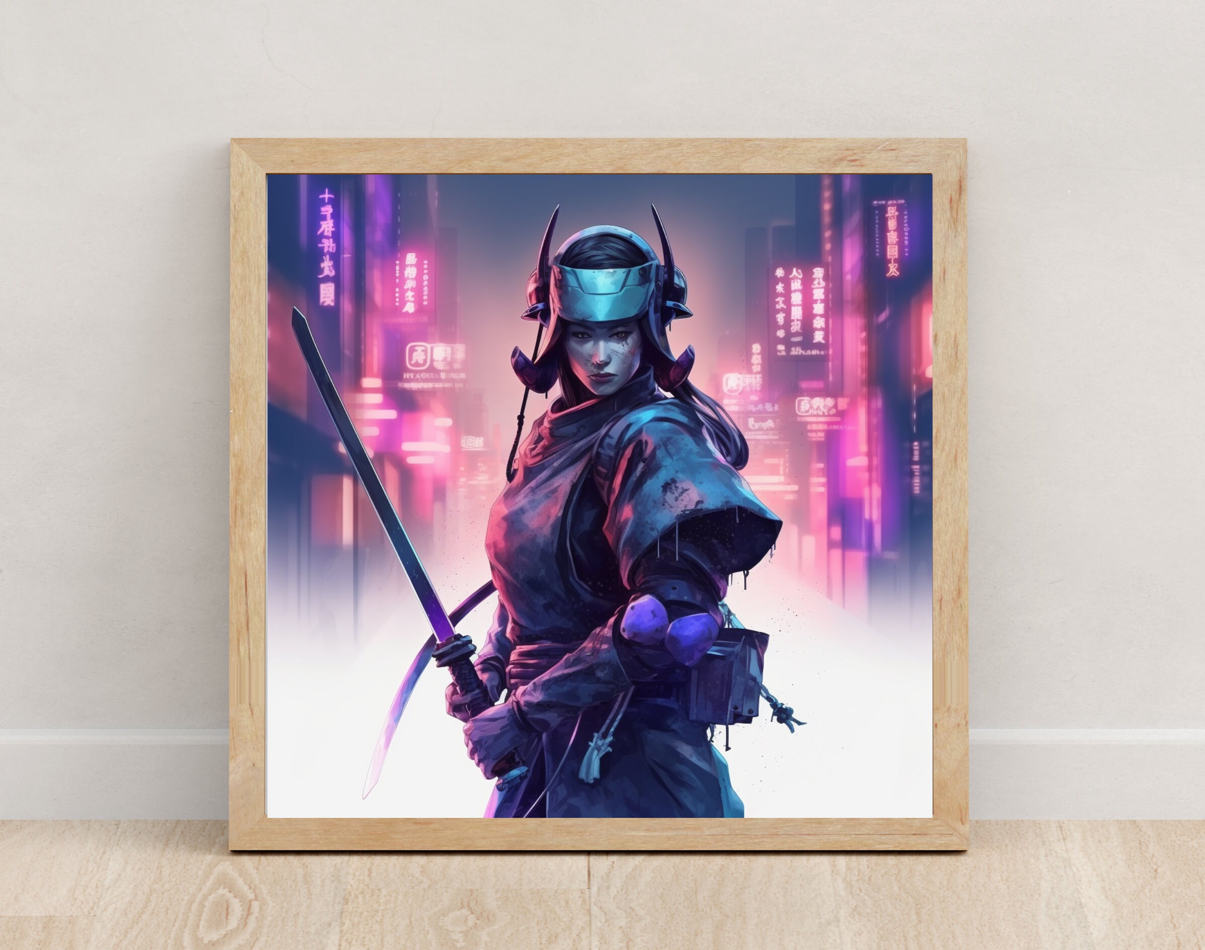 Cyberpunk Samurai Female Samurai Art With a Futuristic Twist Digital ...