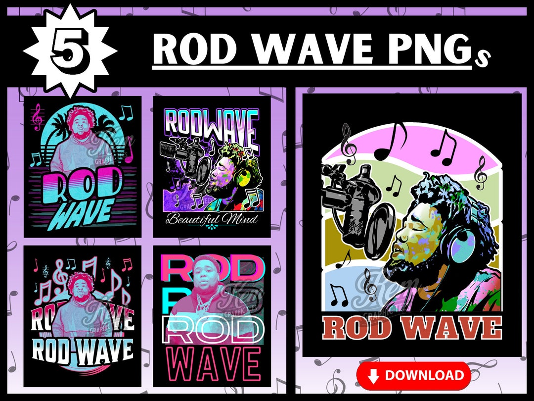 Rod Wave PNG Bundle | 5 Rod Wave Designs | Rod Wave Graphic: Great for ...