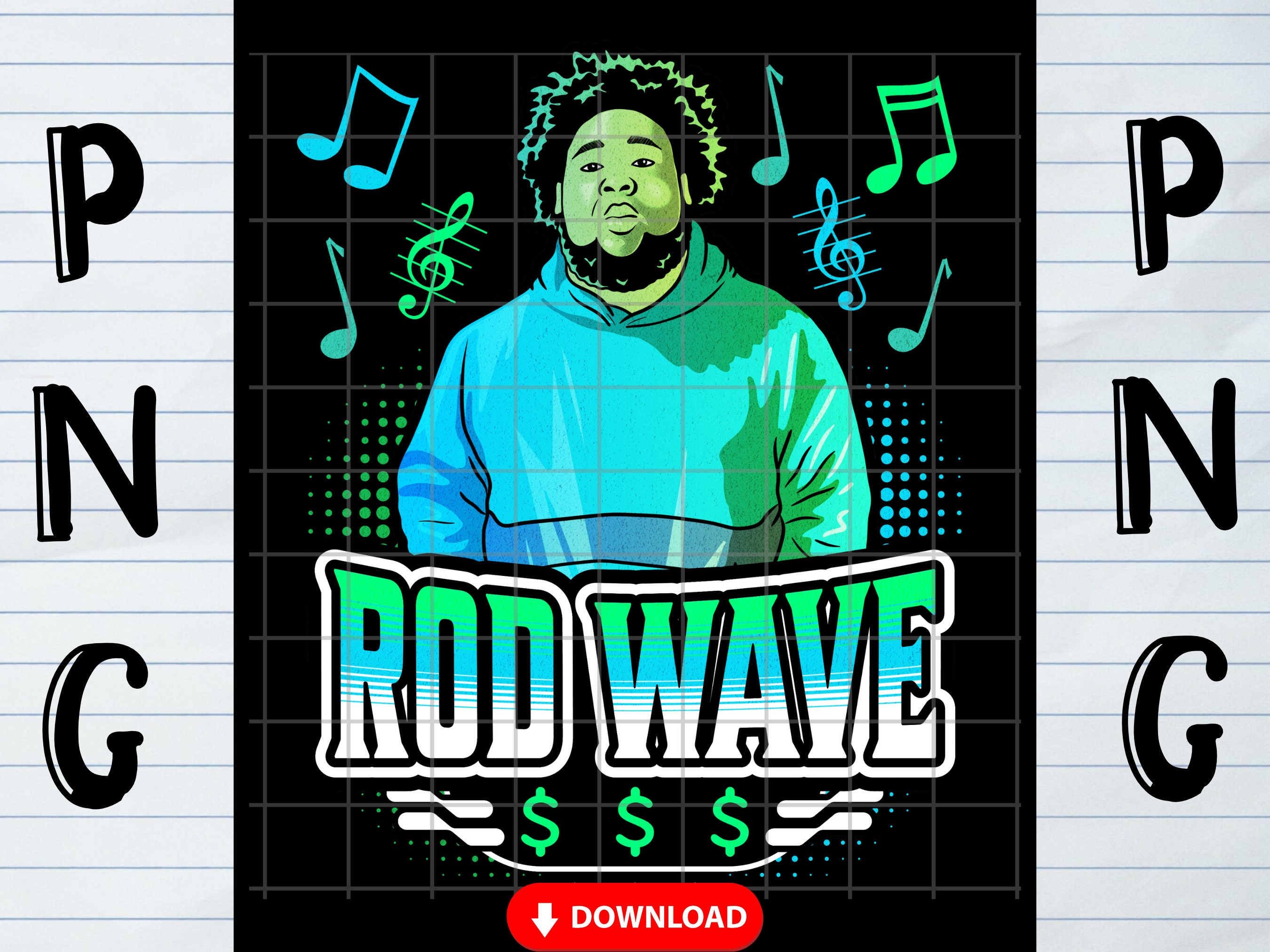 Rod Wave Png, Rod Wave Retro Style Png, Instant Download, Rod Wave ...