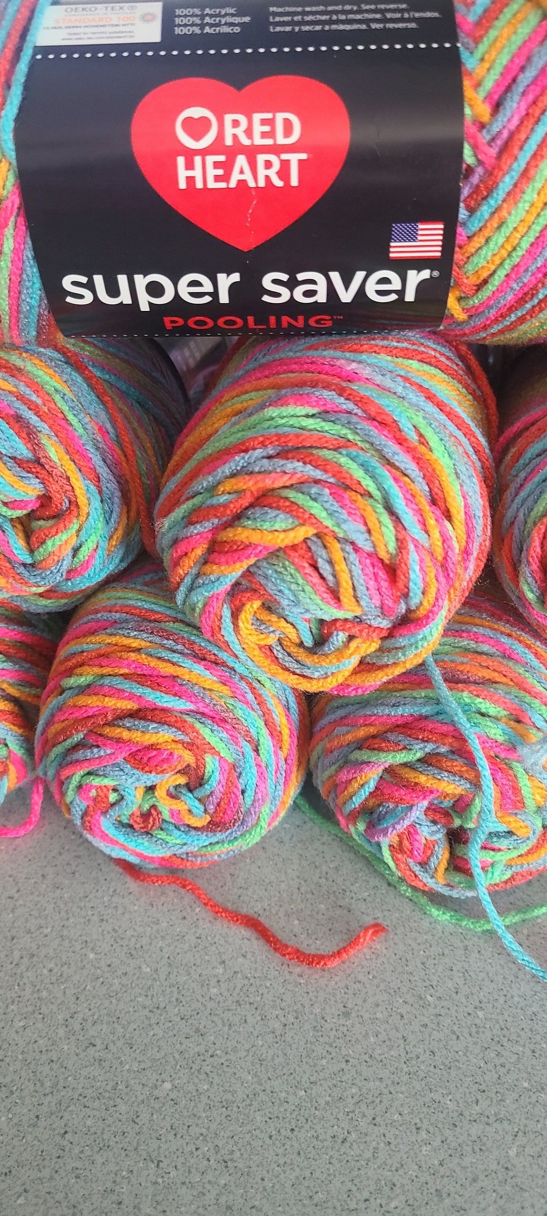 Red Heart Super Saver Pooling, Color Papaya, Weight 4 Yarn, 5 Oz / 236 ...