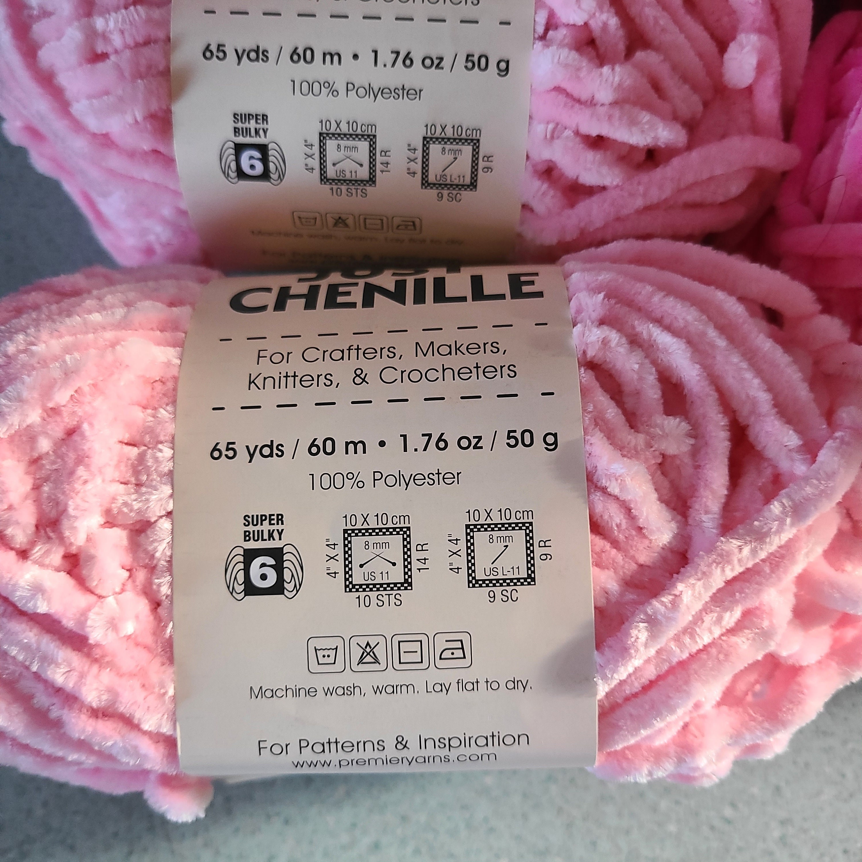 Premier Just Chenille, Pink, 65 Yards, Super Bulky 6, Plushie Yarn - Etsy