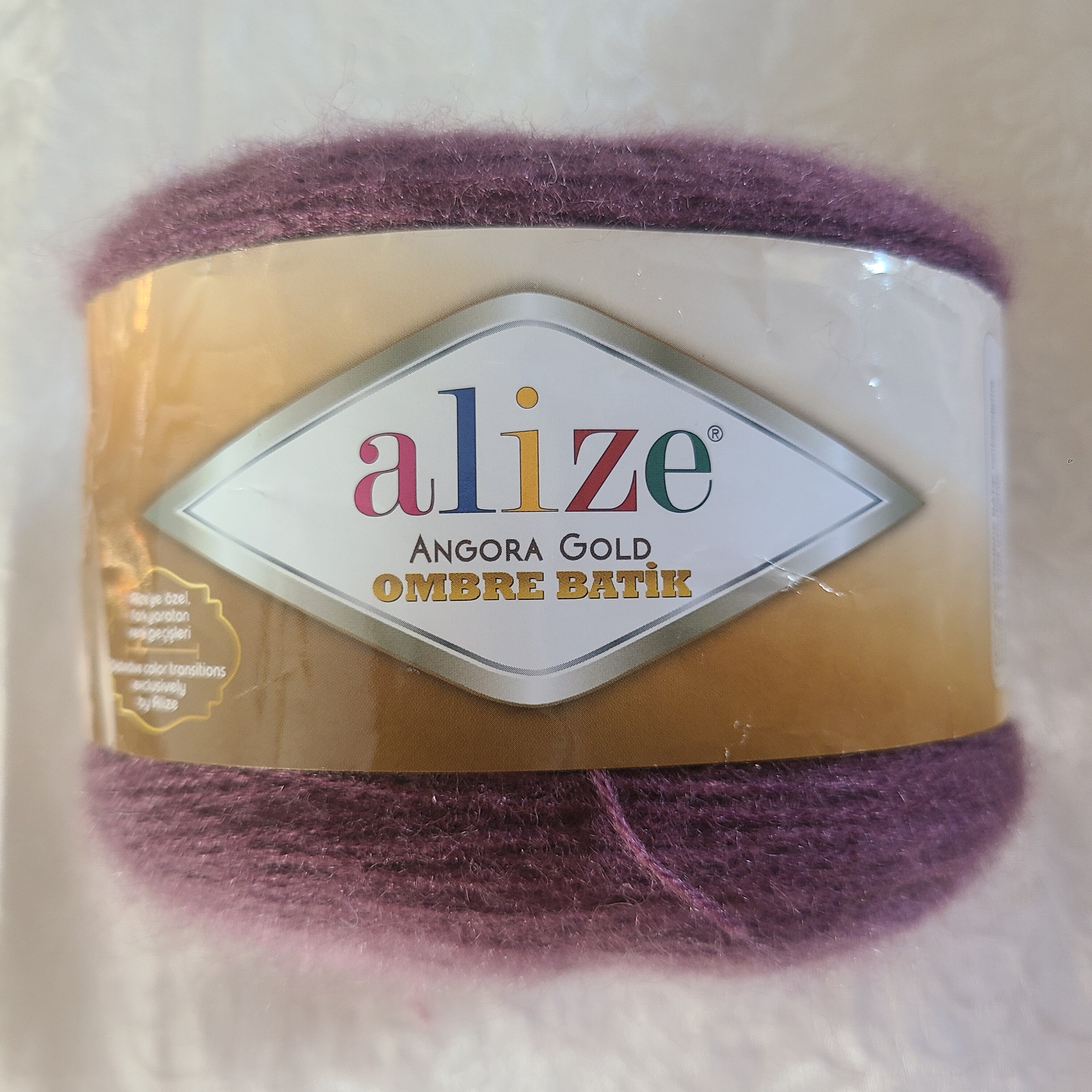 Alize Angora Gold Ombre Batik Yarn Cake, 902 Yards, Destash Yarn, Color ...