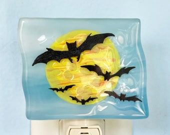 Halloween Fused Glass Ghost Plug in Night Light Outlet Sconce - Etsy