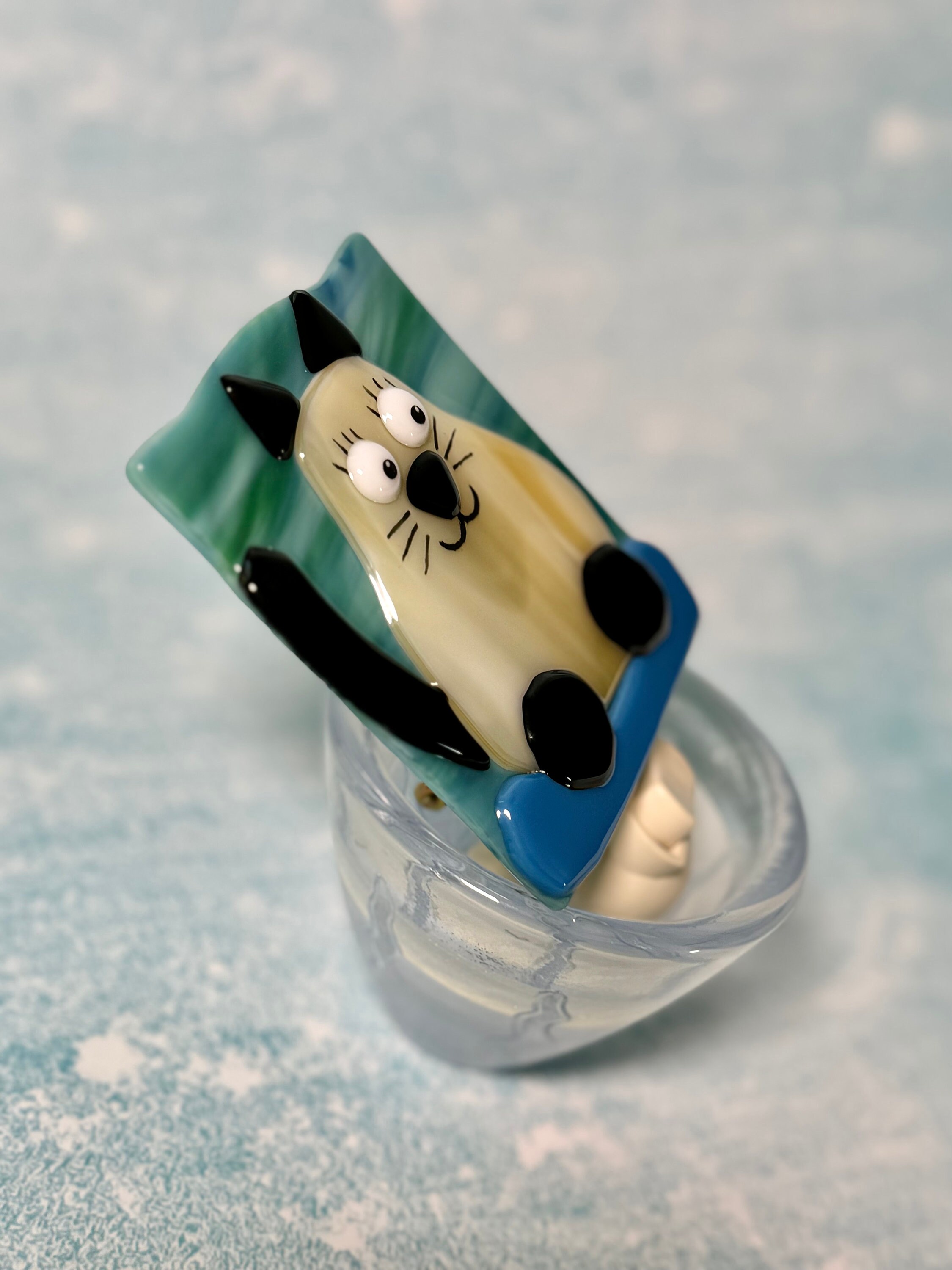 Fat Cat Fused Glass Night Light - Etsy