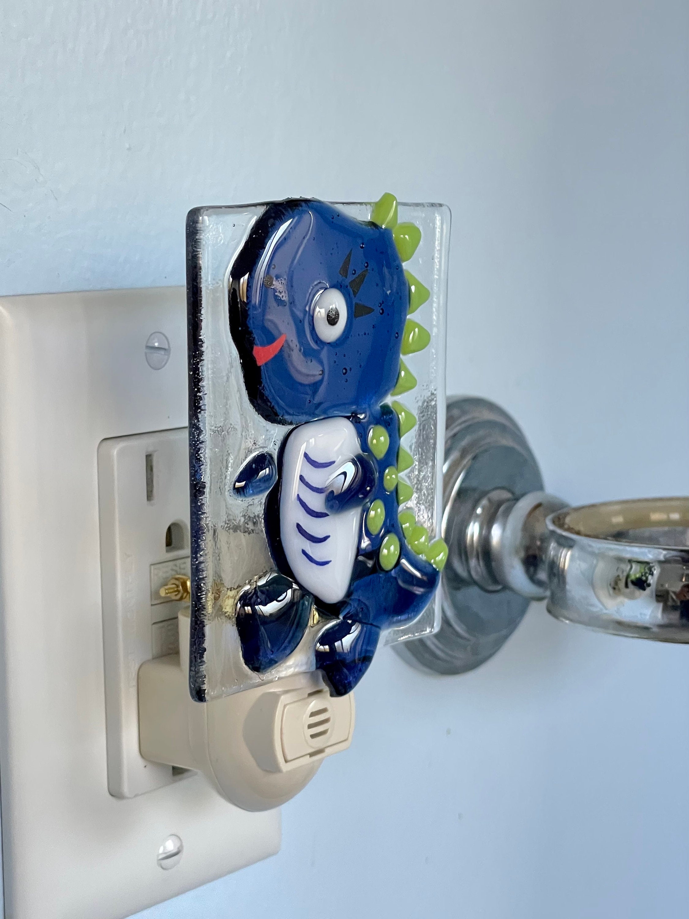T-rex Dinosaur Fused Glass Night Light - Etsy