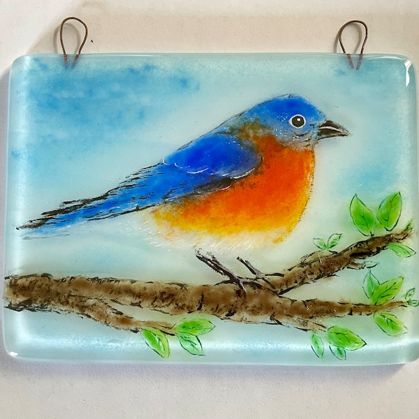 Blown Glass Bluebird - Etsy