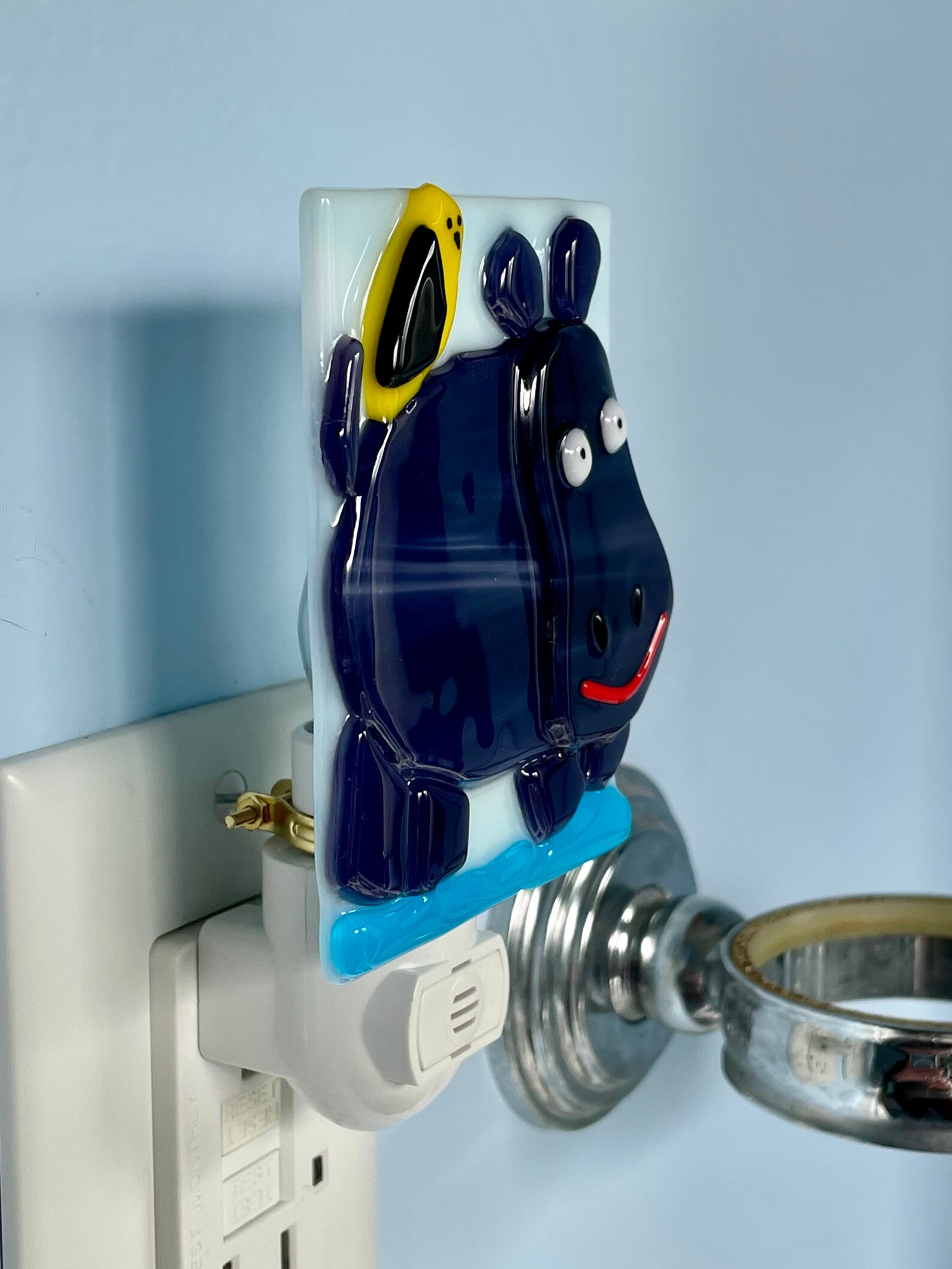 Hippo Fused Glass Night Light | Etsy