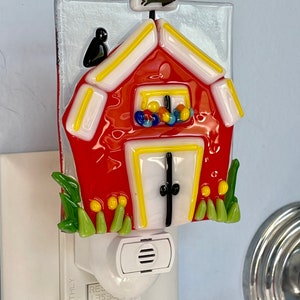 Barn Fused Glass Night Light - Etsy