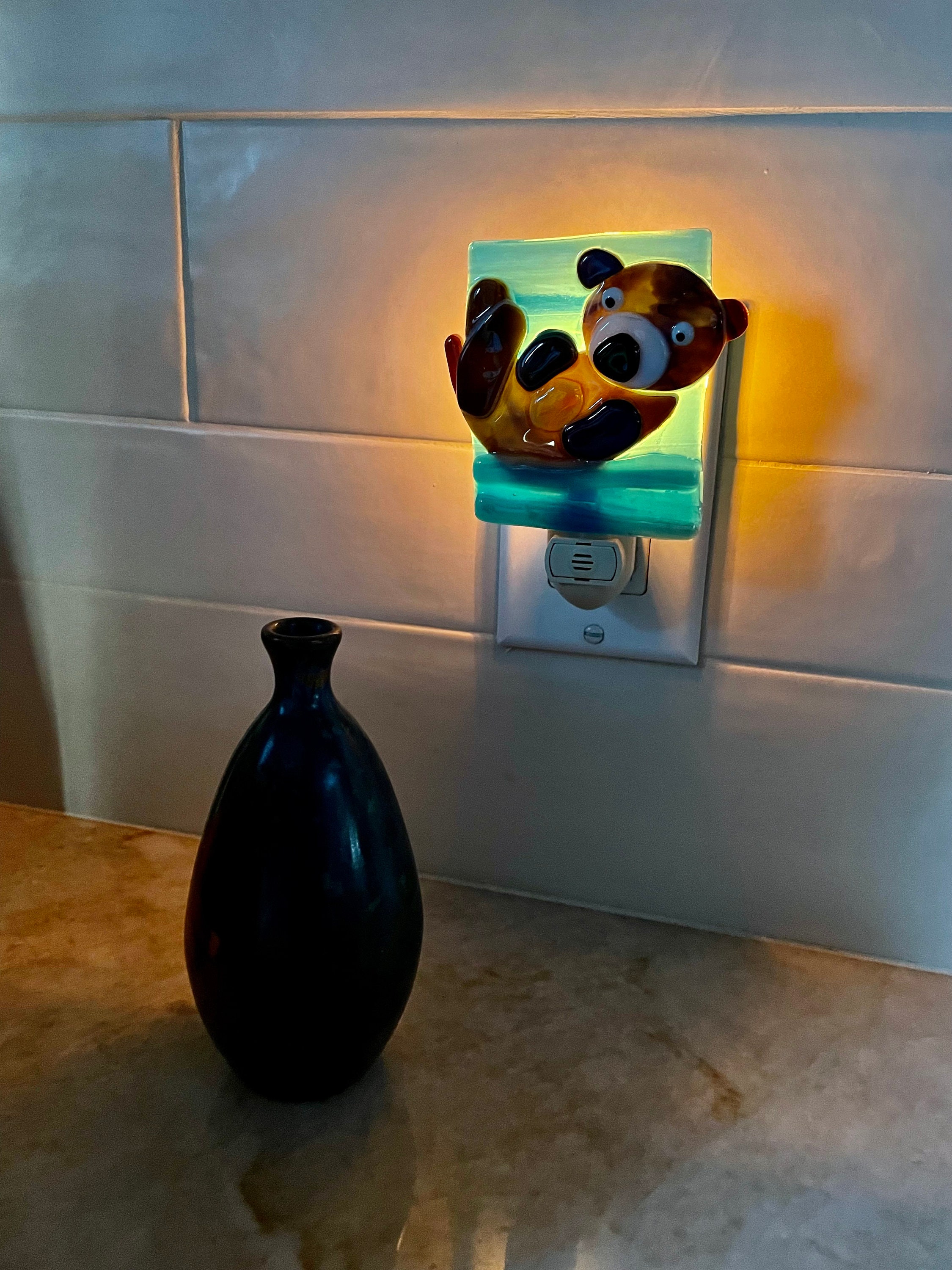 Otter Fused Glass Night Light - Etsy