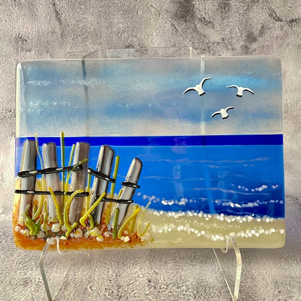 Fused Glass Beach Scene - Etsy