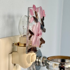 Cherry Blossom Fused Glass Night Light - Etsy