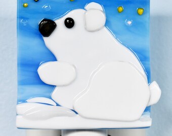 Fused Glass Polar Bear - Etsy