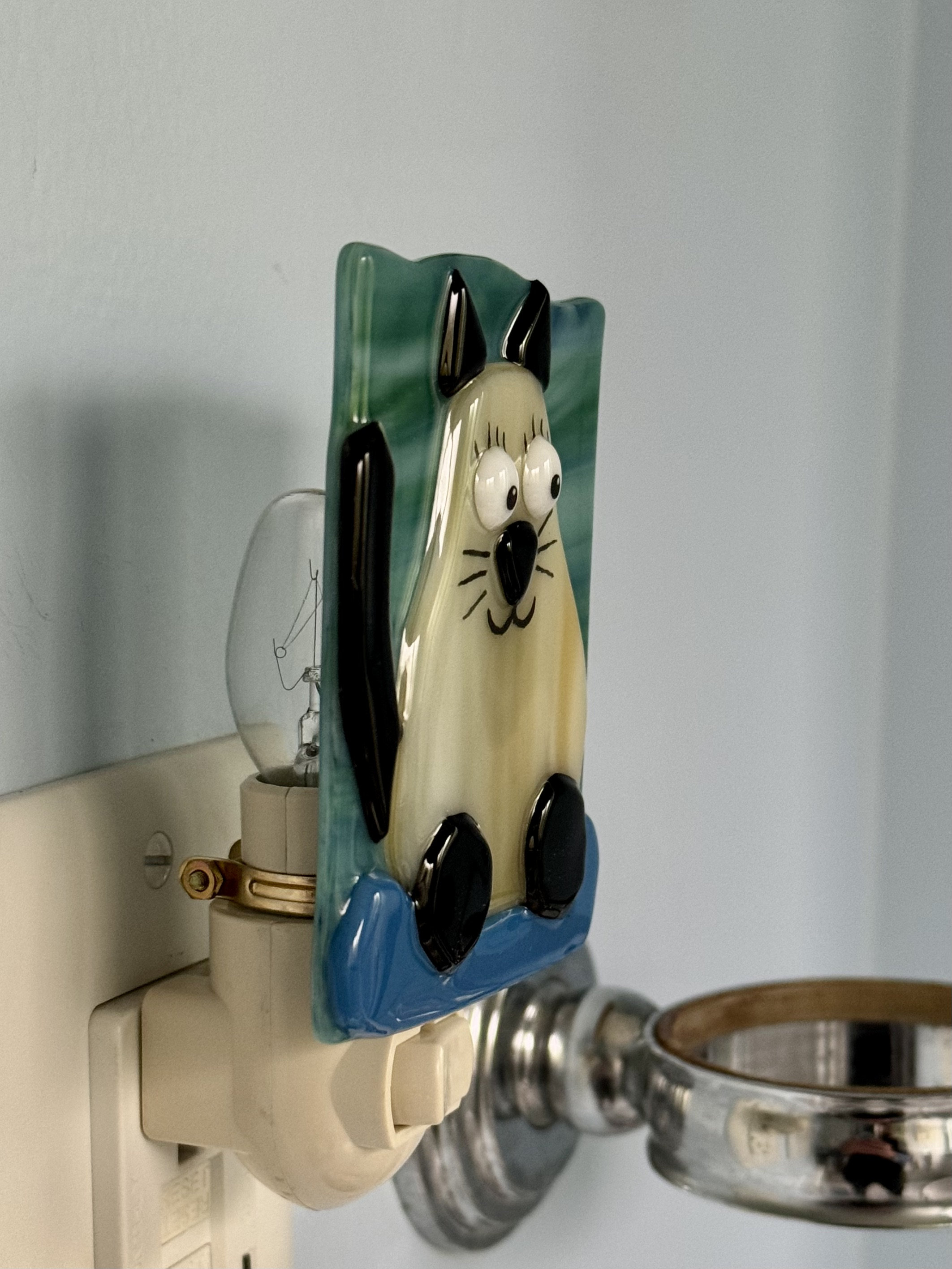 Fat Cat Fused Glass Night Light - Etsy
