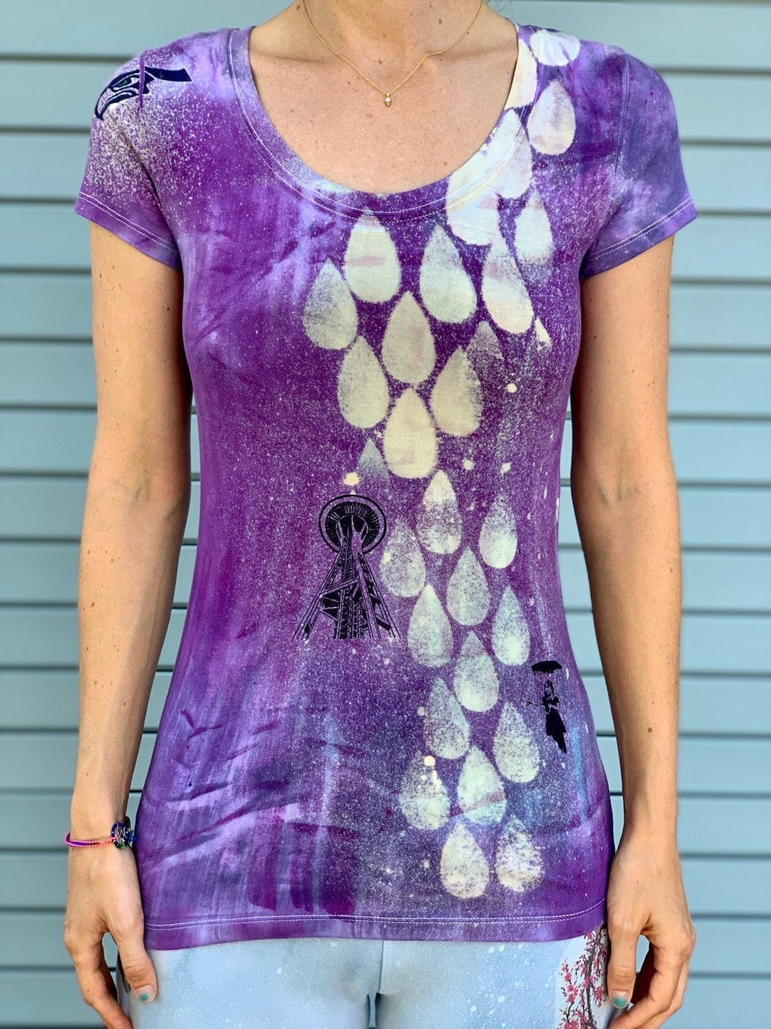 Seattle Rain Drops Tee T-shirt Top - Etsy