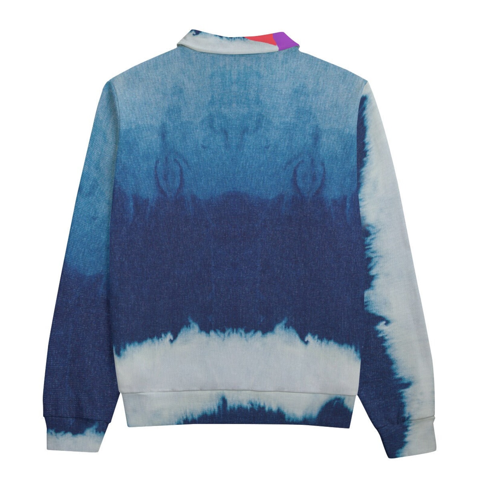 Dip Denim Print Pop Zip Collar Sweathsirt - Etsy