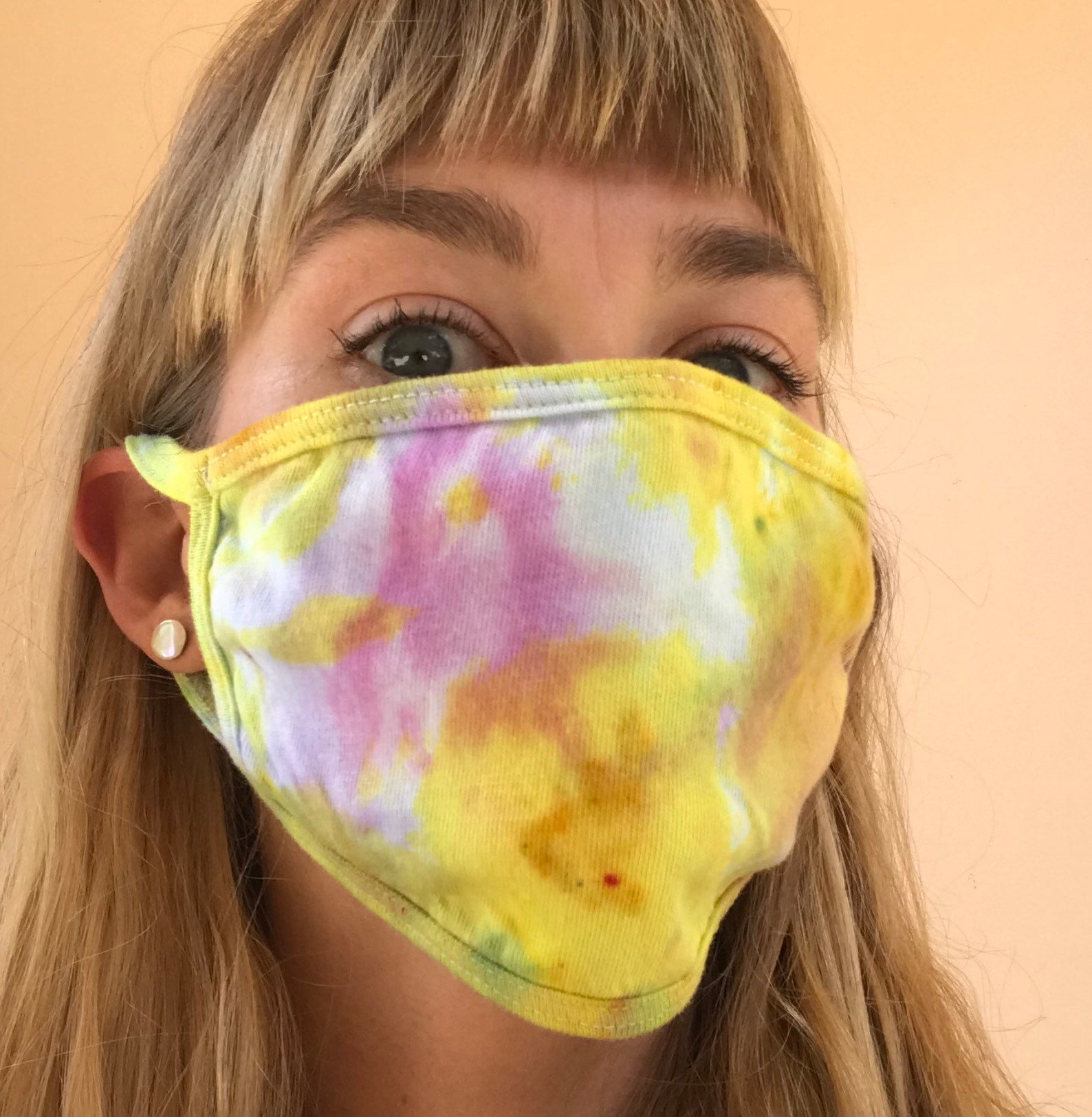 Bright and Sunny Tie Dye Cotton Face Mask - Etsy