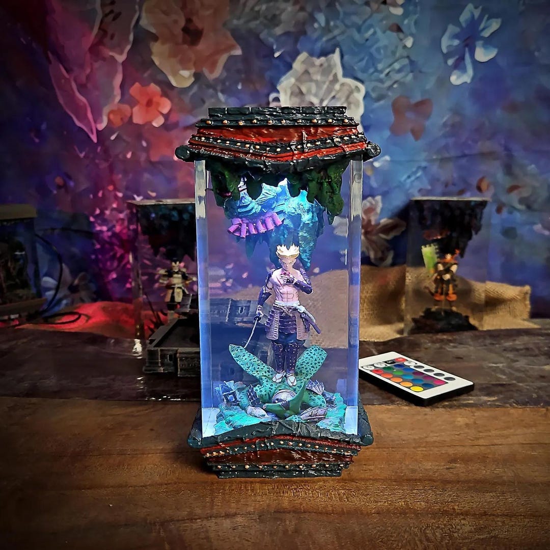 Trunks Shogun Vs Cell Resin Lamp, Dragon Ball Z Samurai LED Night Light ...