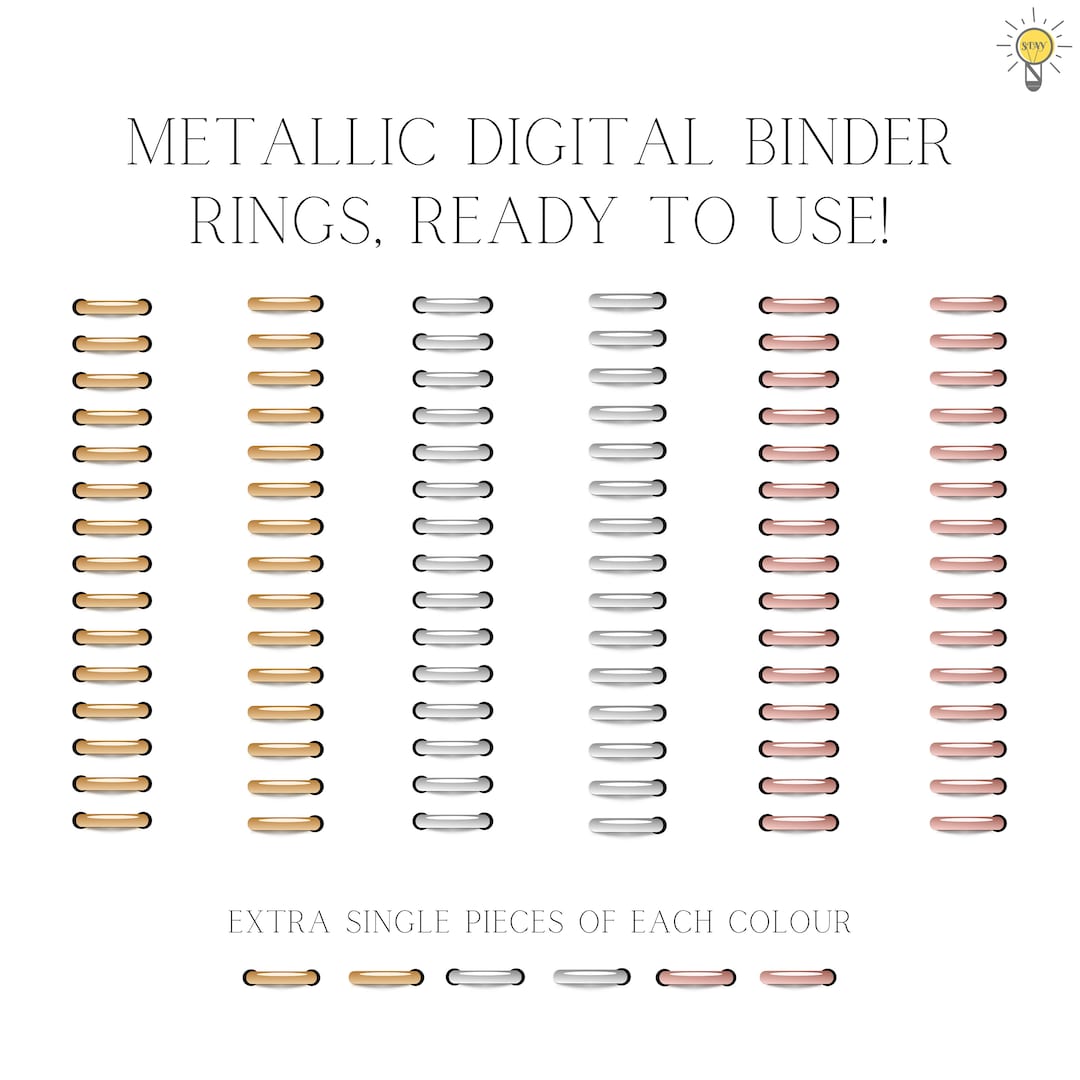 Digital Binder Rings, Coils, PNG SVG Goodnotes, for Planners Books ...