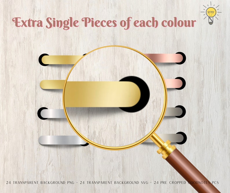 Realistic Metallic Digital Binder Rings for Digital Planners, Books ...