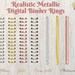 Realistic Metallic Digital Binder Rings for Digital Planners, Books ...