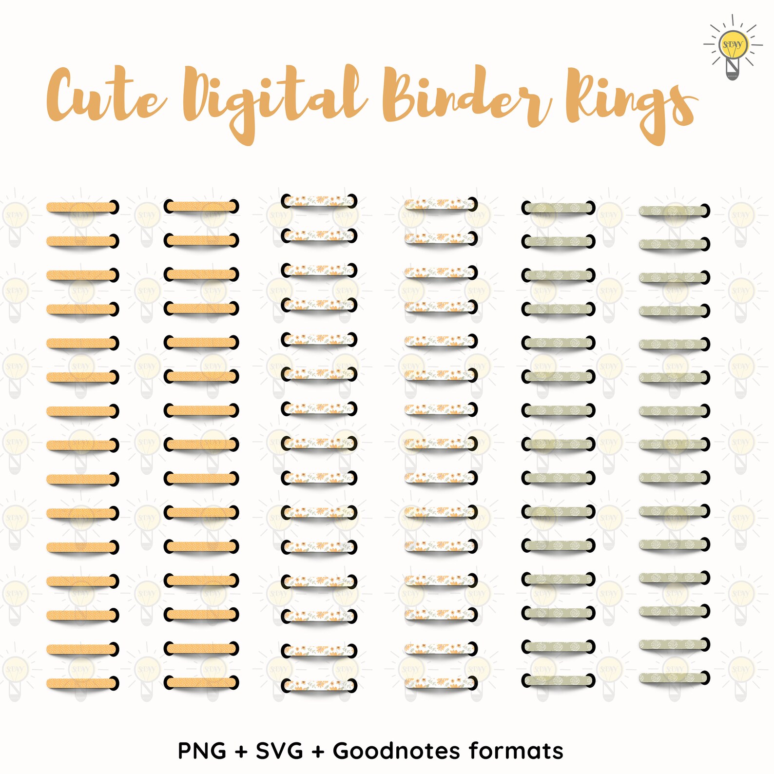Digital Binder Rings, Coils, PNG SVG Goodnotes, for Planners Books ...