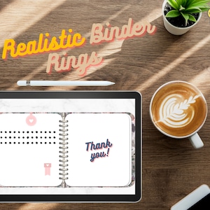Realistic Metallic Digital Binder Rings for Digital Planners, Books ...