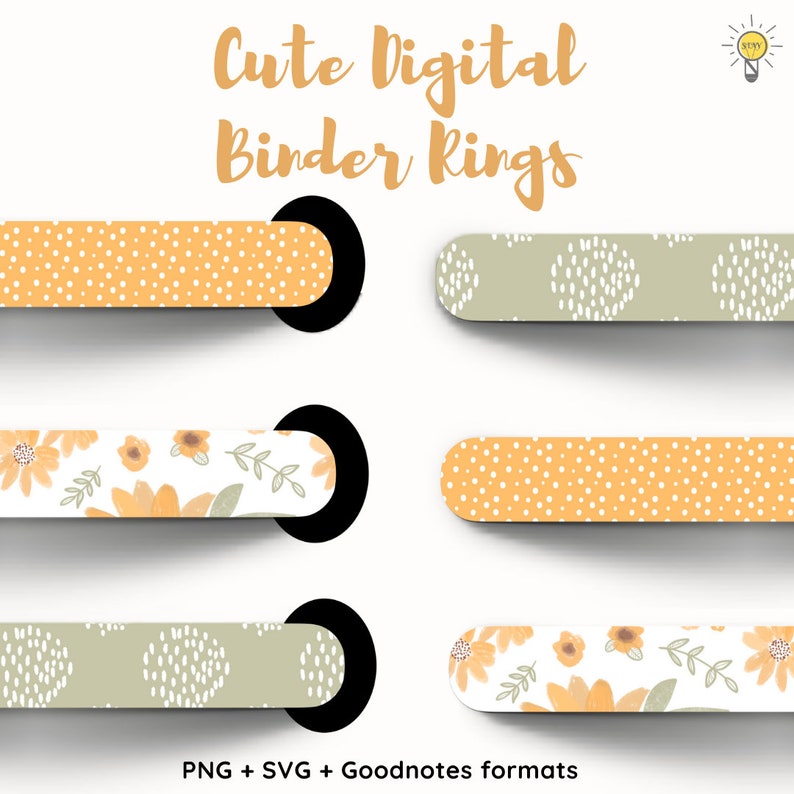 Digital Binder Rings, Coils, PNG SVG Goodnotes, for Planners Books ...