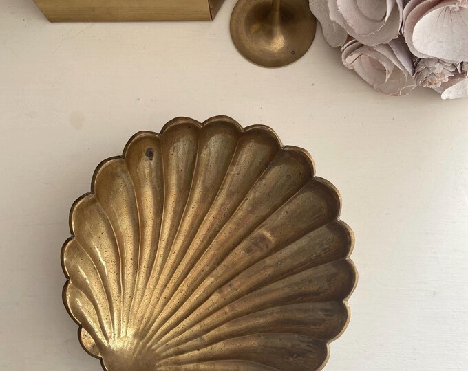Vintage Enesco Brass Seashell Trinket or Jewelry Dish - Etsy
