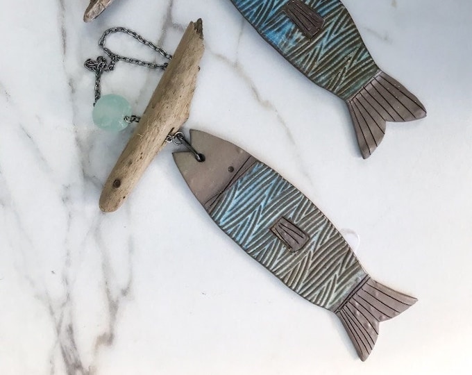 Hanging Fish Sculpture With Driftwood - Etsy