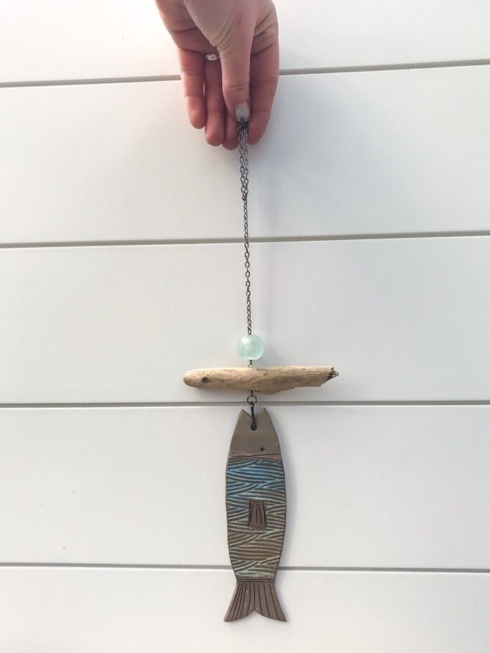 Hanging Fish Sculpture With Driftwood - Etsy