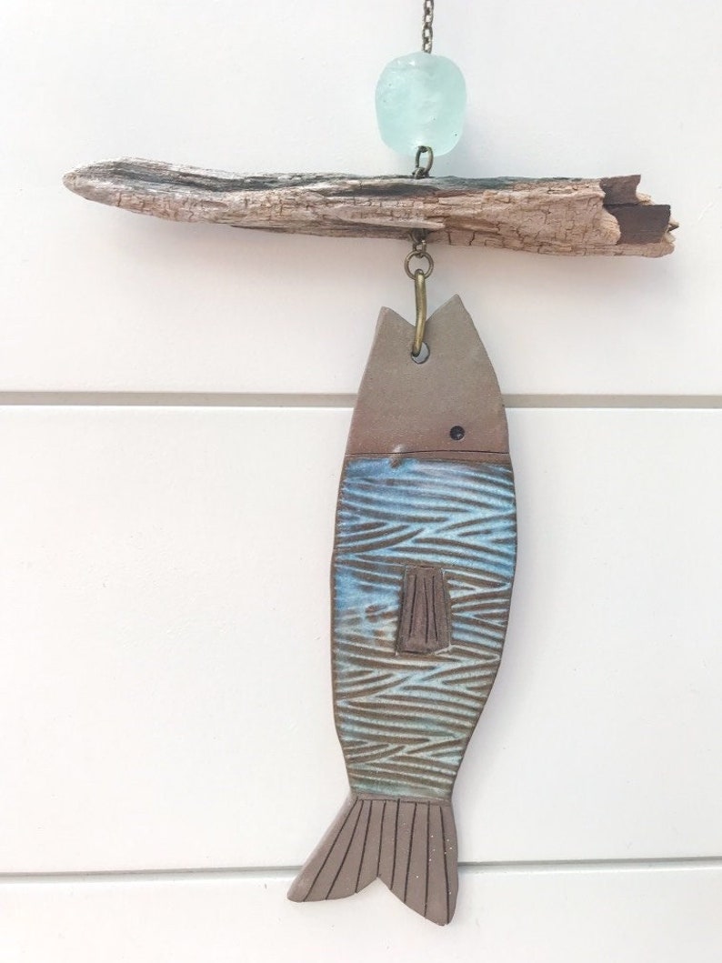 Hanging Fish Sculpture With Driftwood - Etsy