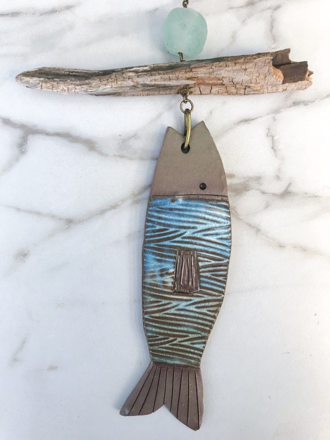 Hanging Fish Sculpture With Driftwood - Etsy