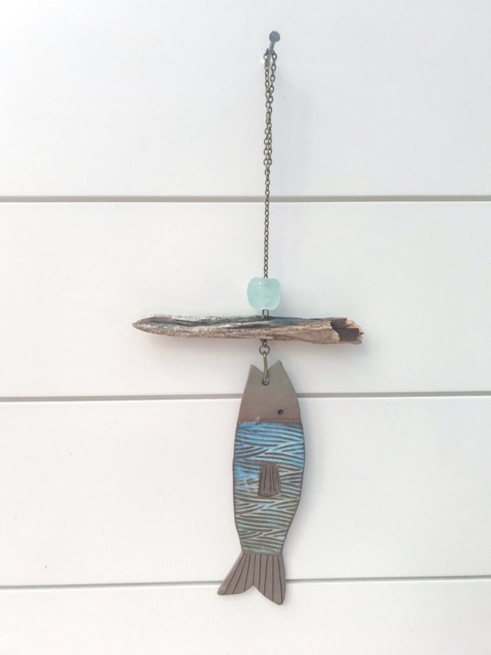 Hanging Fish Sculpture With Driftwood - Etsy