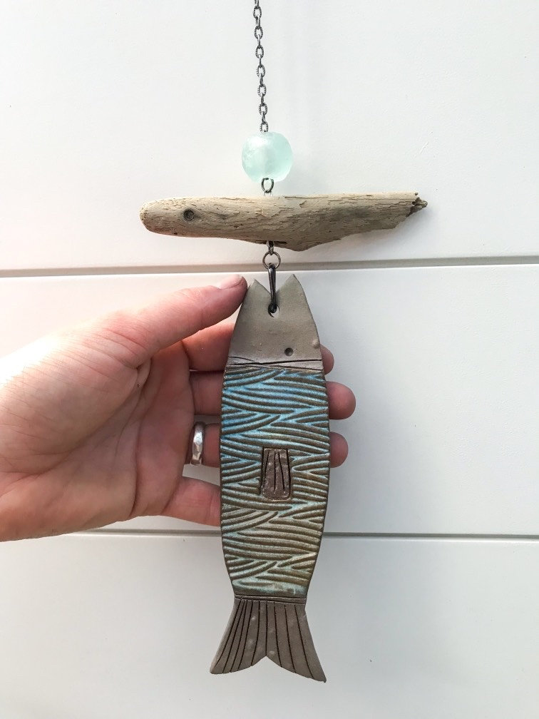 Hanging Fish Sculpture With Driftwood - Etsy