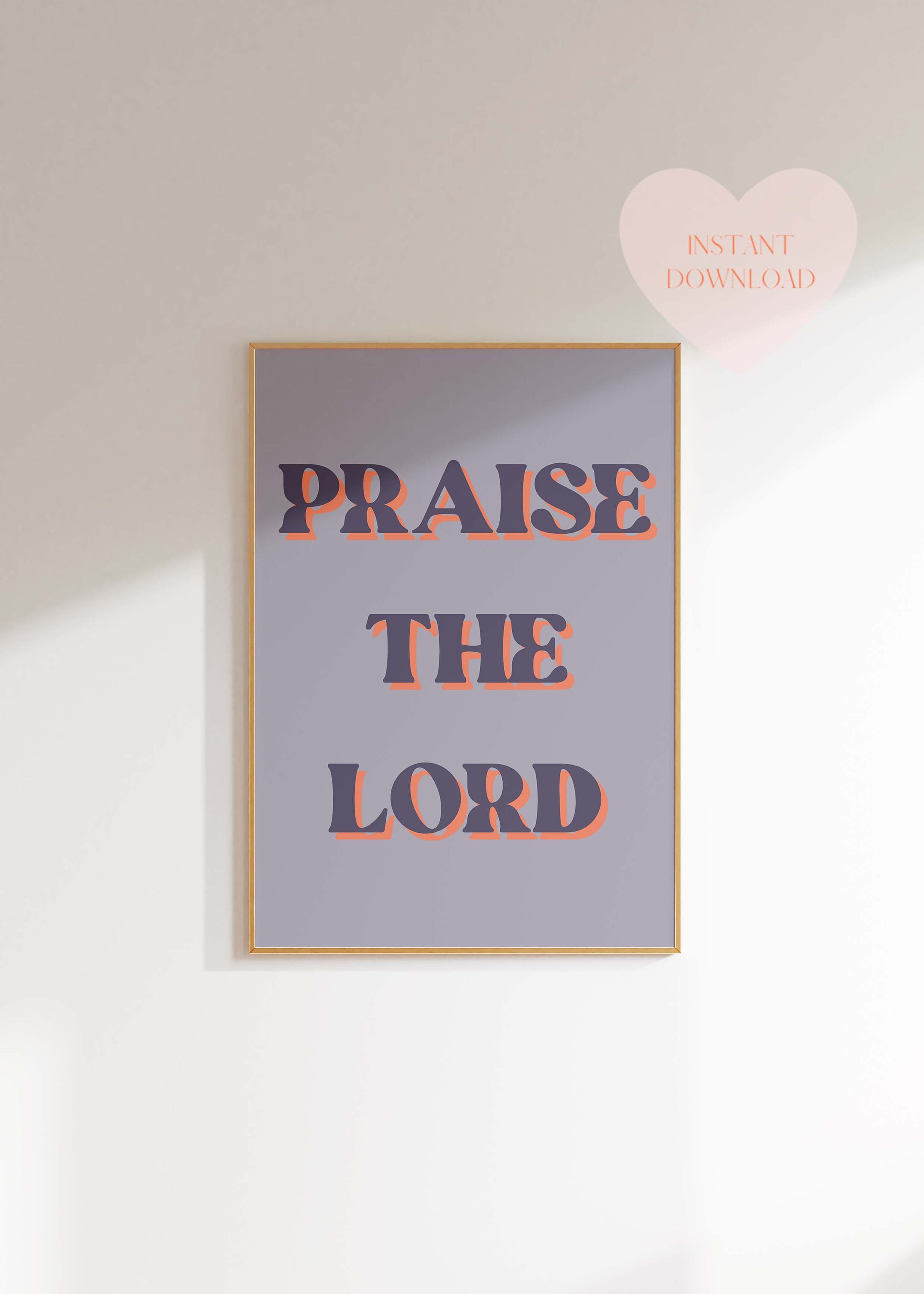 PRAISE THE LORD Christian Poster Christian Print Christian Wall Art ...