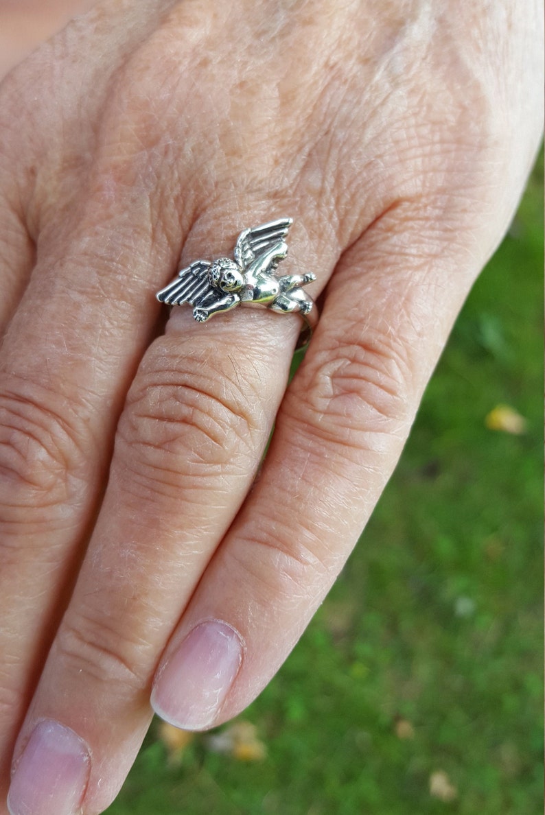 Flying Cherub Ring Angel Hand Made Original Creation | Etsy