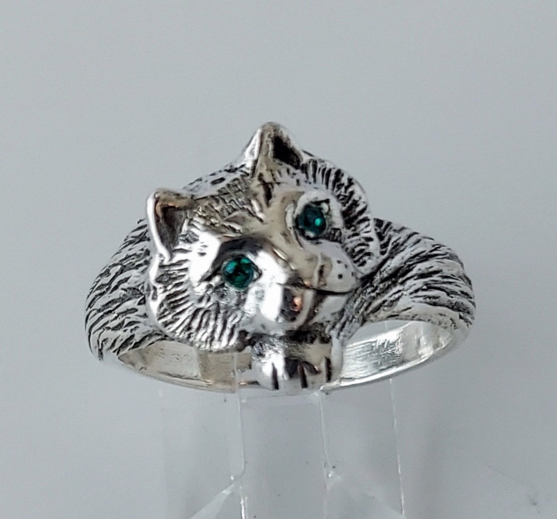 Cat Ring Sterling Silver Cat Ring Hand Made Cat Ring - Etsy