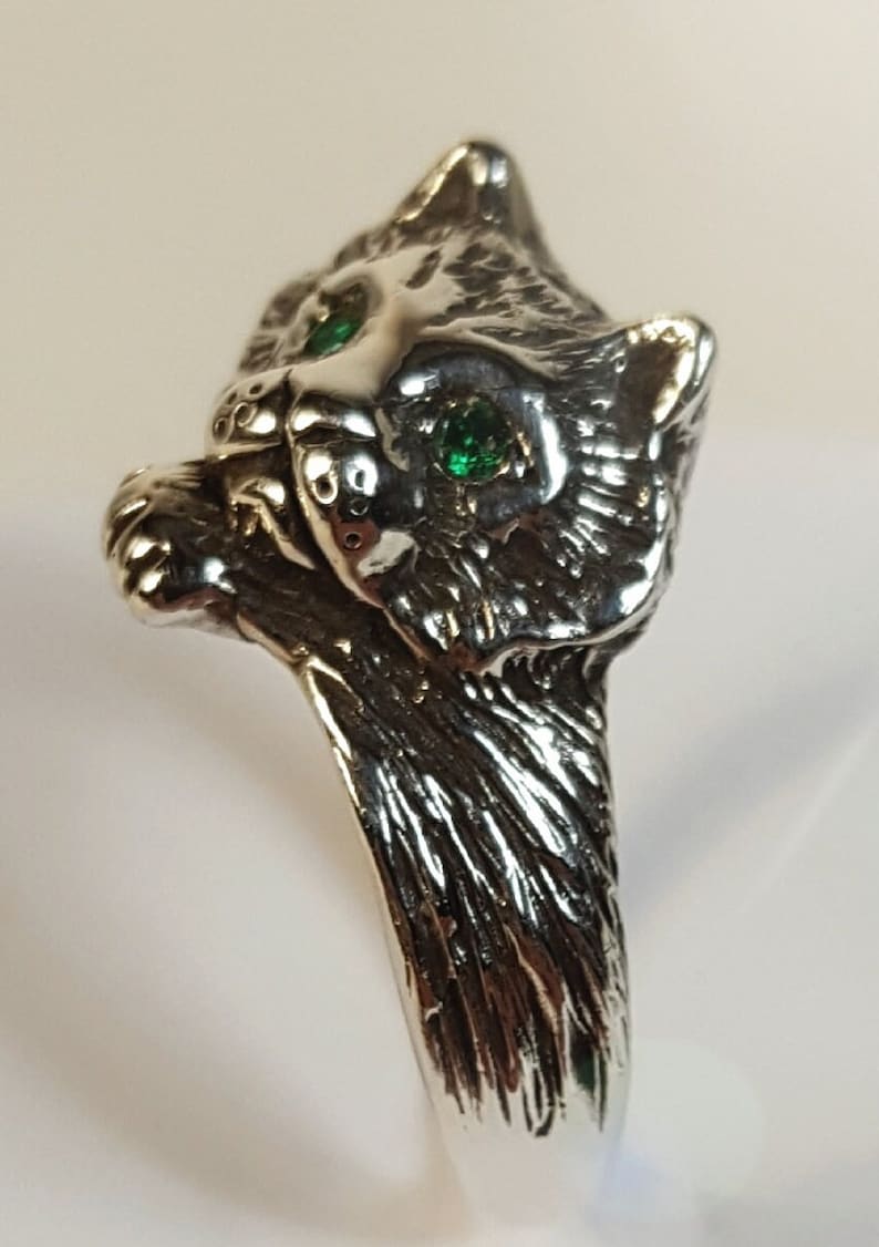 Cat Ring Sterling Silver Cat Ring Hand Made Cat Ring - Etsy