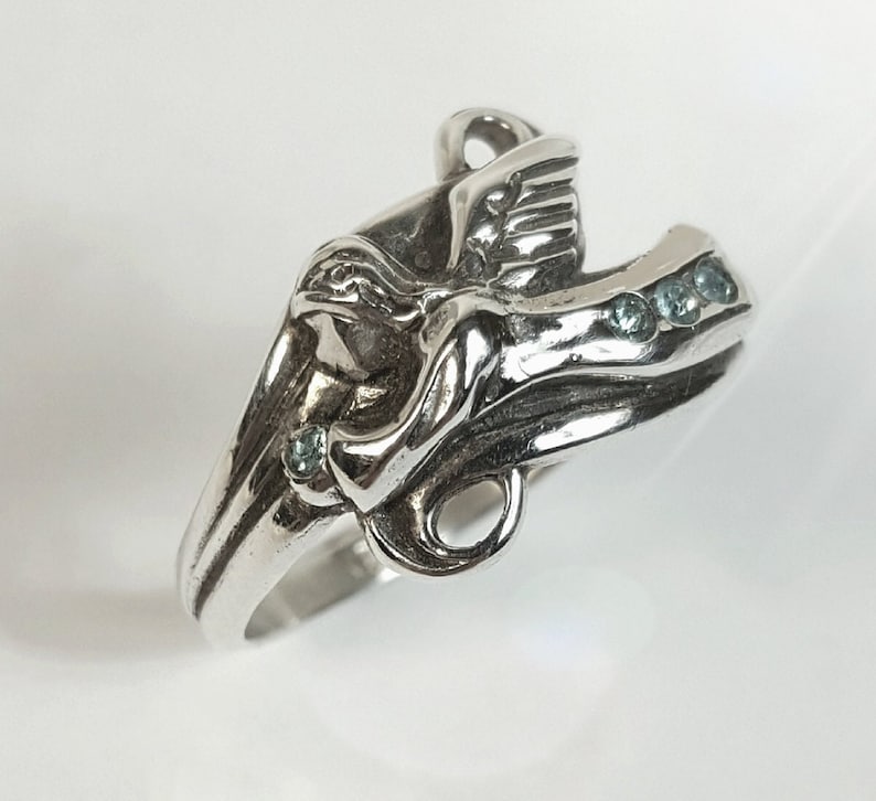 Angel Ring Sterling Angel Ring - Etsy