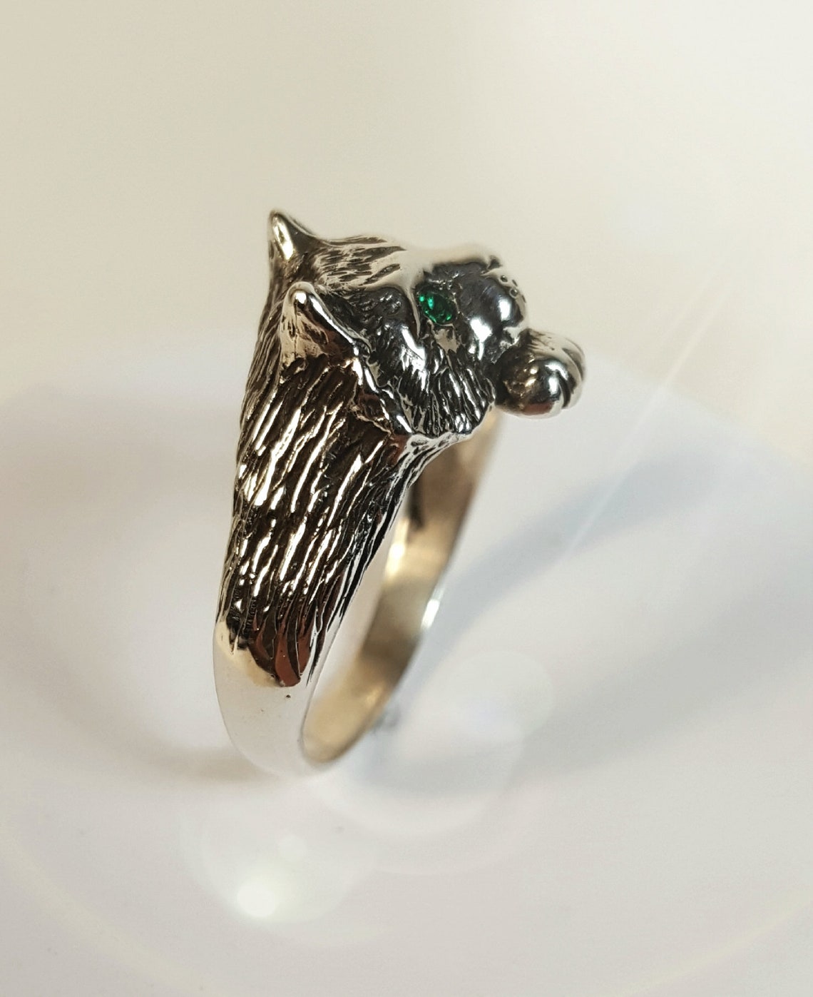 Cat Ring Sterling Silver Cat Ring Hand Made Cat Ring | Etsy