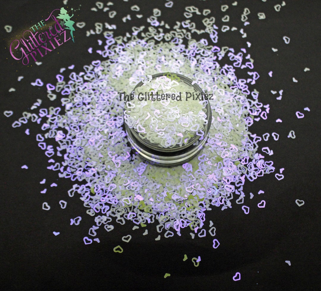 VIOLET HAZE Cute Hollow Heart Shape Glitter Loose Glitter for Nail Art ...