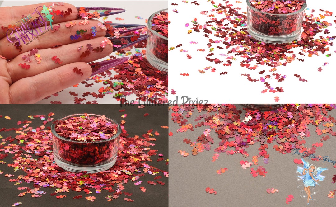 Precious Pink Seahorse Hippocampus Shape 7mm Glitter Cute Fun Loose ...