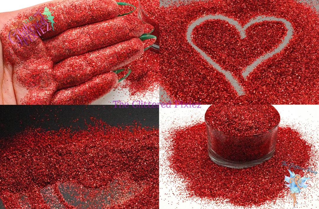 INFERNO .4MM Red Holographic Super Sparkly Glitter Fun Loose Glitter ...