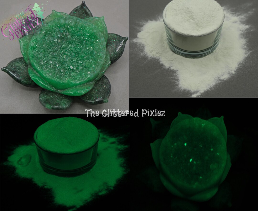 GLOW WORM Glow in the Dark Powder - for Acrylic and Gel Nails, Resin ...