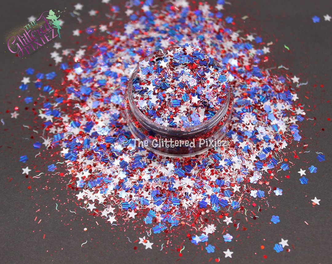 THE FOURTH -america Patriotic Glitter Mix Loose Glitter for Nail Art ...
