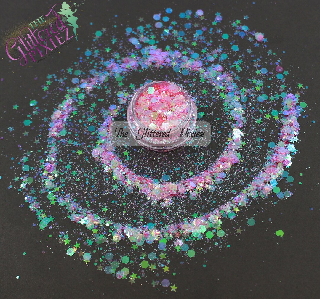 Astral Projection - Pink Iridescent Glitter Mix Loose Glitter for Nail ...