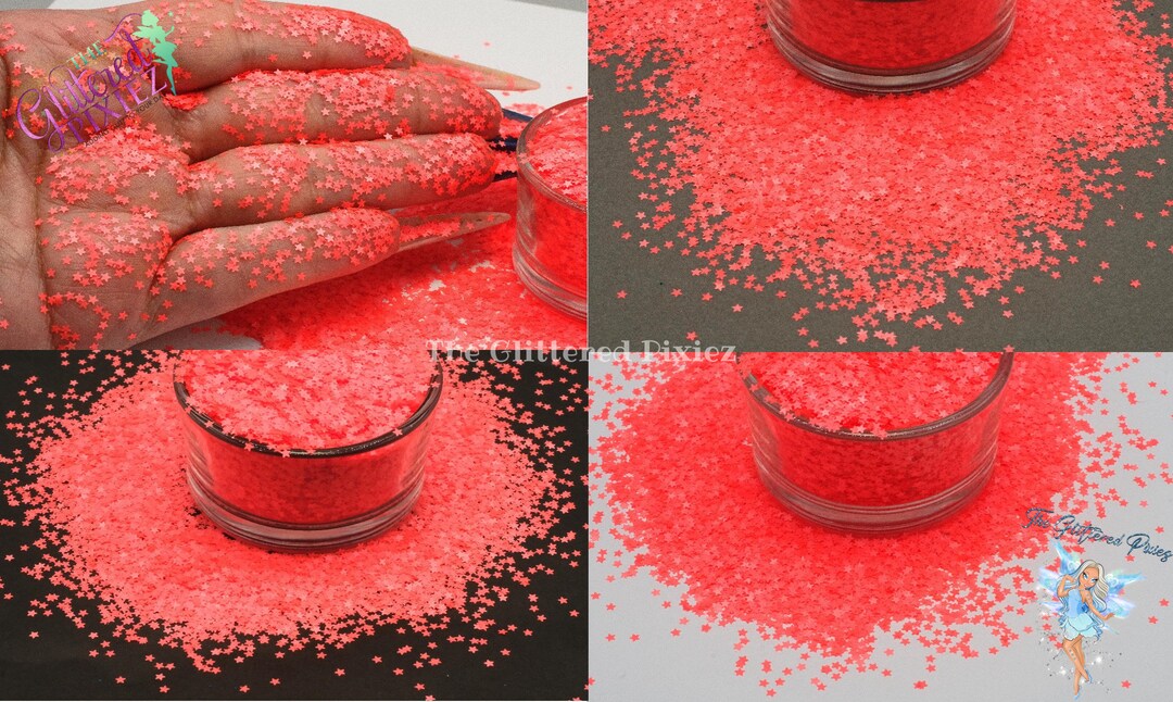 GRAPEFRUIT PUCKER 2mm Neon STAR Shape Loose Glitter 4 Nail Art, Face ...