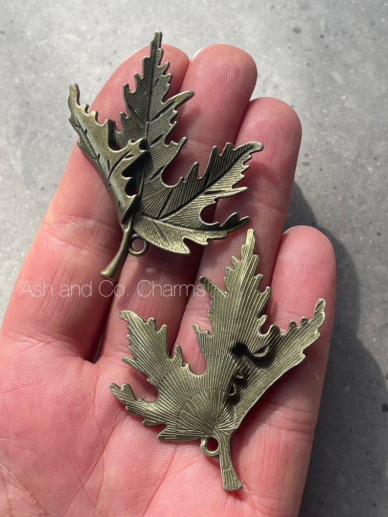 Large Ornate Leaf Pendant, Charm, Intricate Detail. X 1, Vintage Effect ...