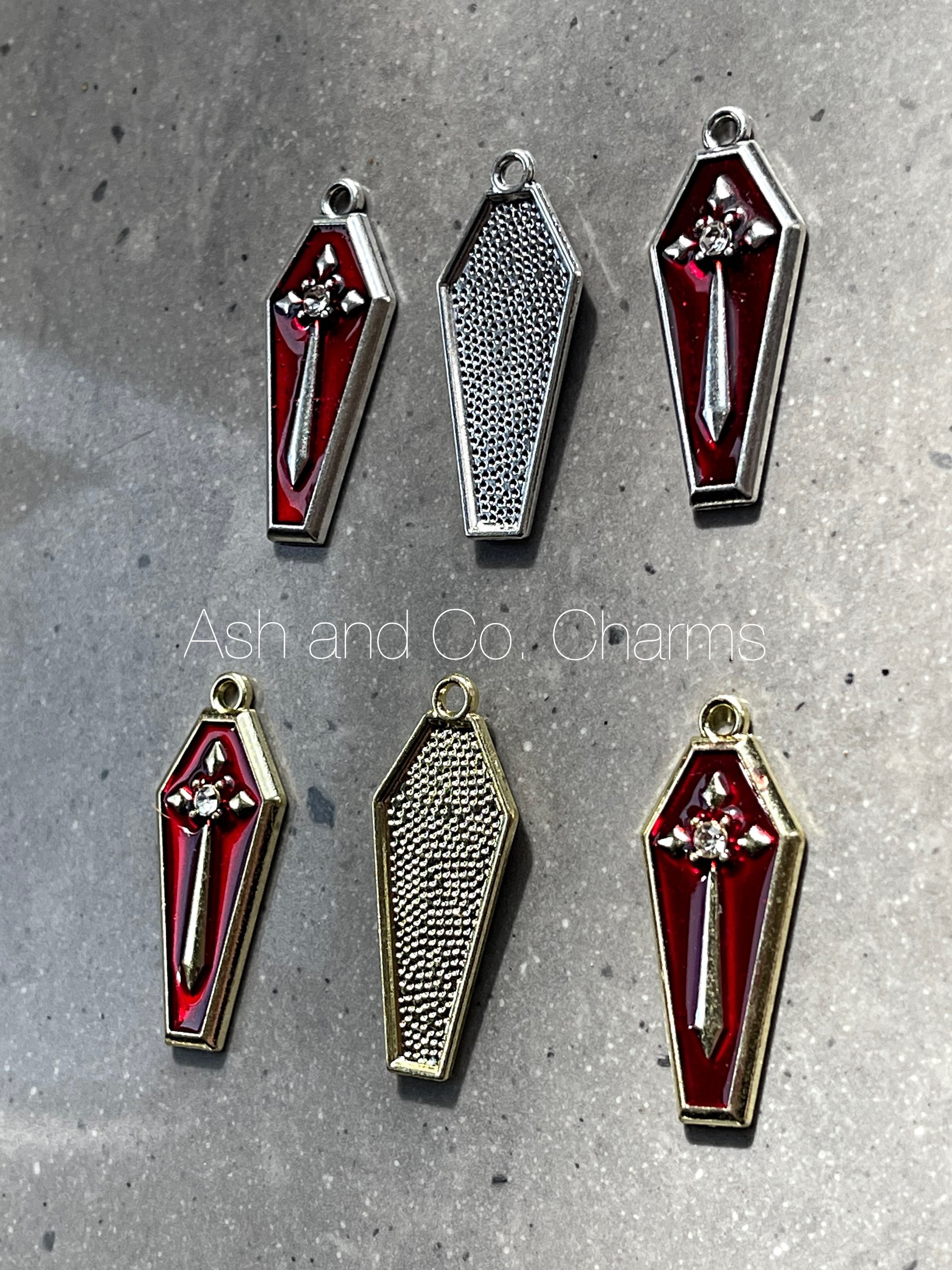 Coffin Dracula Vampire Enamelled Charms. in Gold or Silver - Etsy