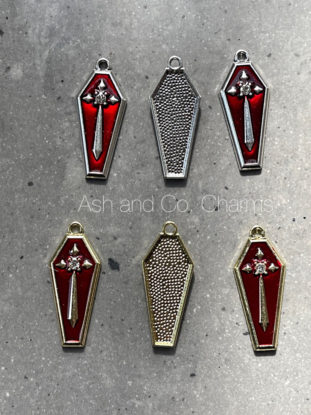 Coffin Dracula Vampire Enamelled Charms. in Gold or Silver - Etsy
